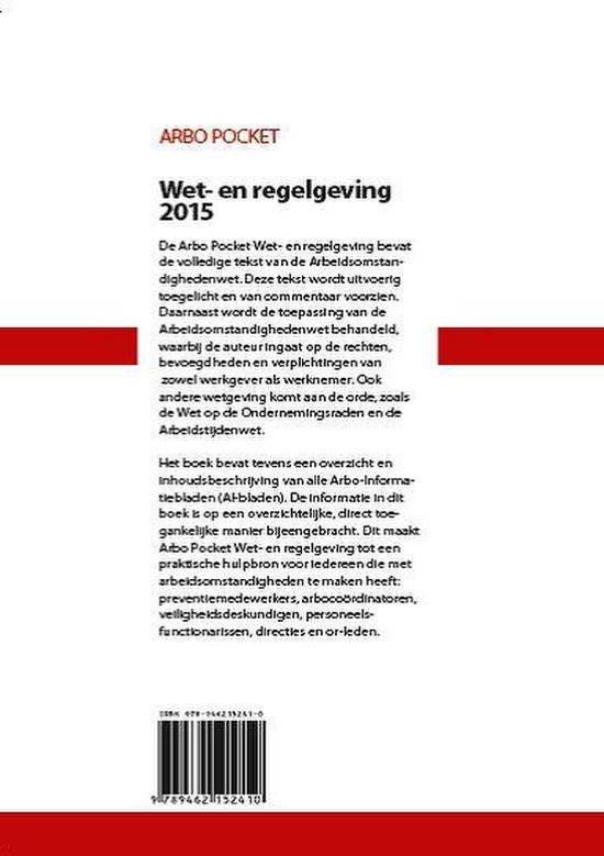 Arbopocket - Wet- en regelgeving 2015 | 9789462152410 | Boeken | bol.com