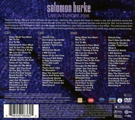 Solomon Burke - Live In Europe 2006, Solomon Burke | CD (album) | Muziek | bol.com