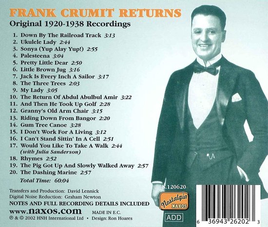 Frank Crumit - Frank Crumit Returns (CD), Frank Crumit | Muziek | bol