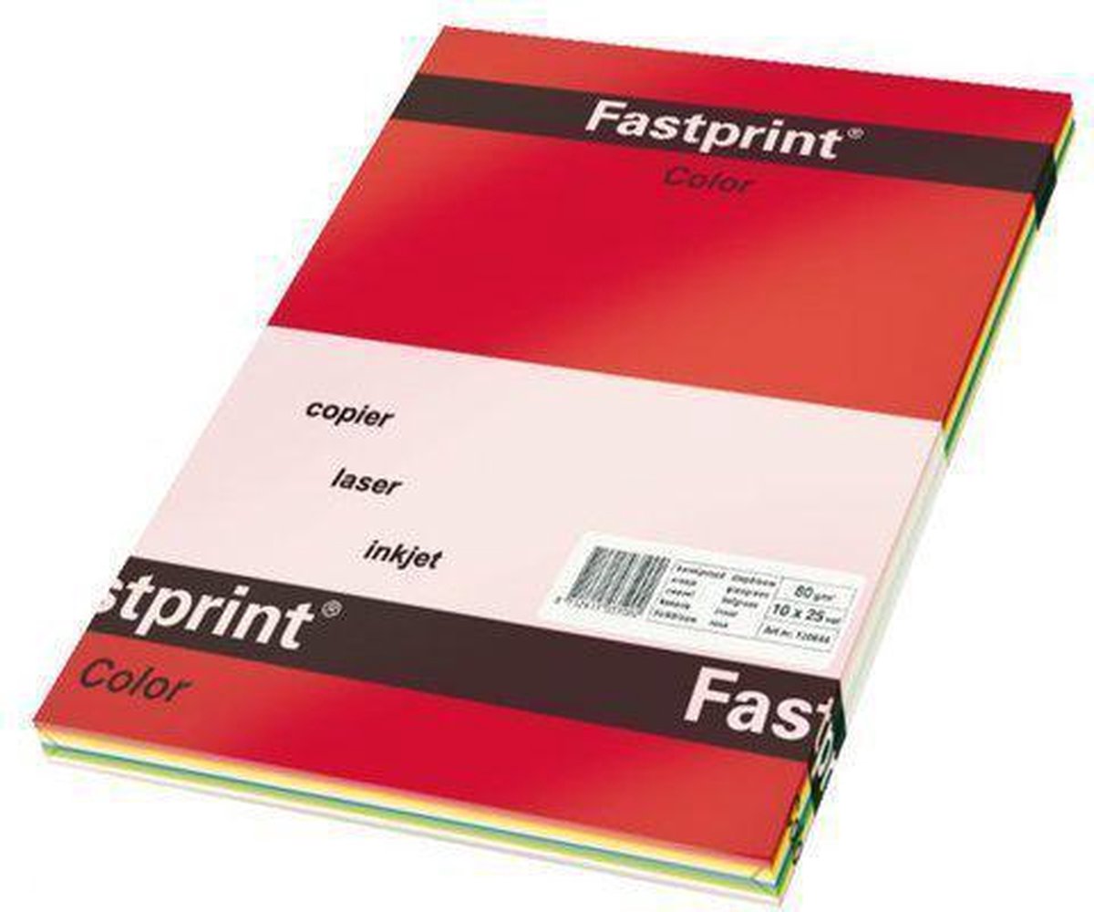 Kopieerpapier Fastprint A4 80gr 5 felle kleuren 250vel | bol.com