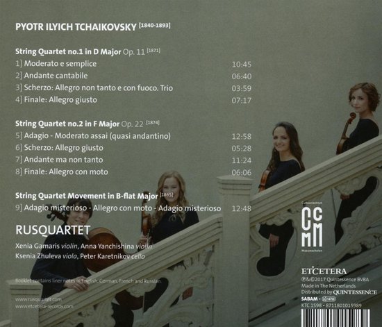 String Quartets N 1 D Major Op.11/n 2 F Major, Op., P.I. Tchaikovsky | CD (album) | Muziek | bol.com