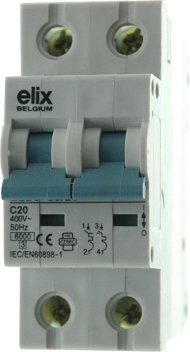 Dubbelpolige automatische zekering 20A - 400V max | bol.com