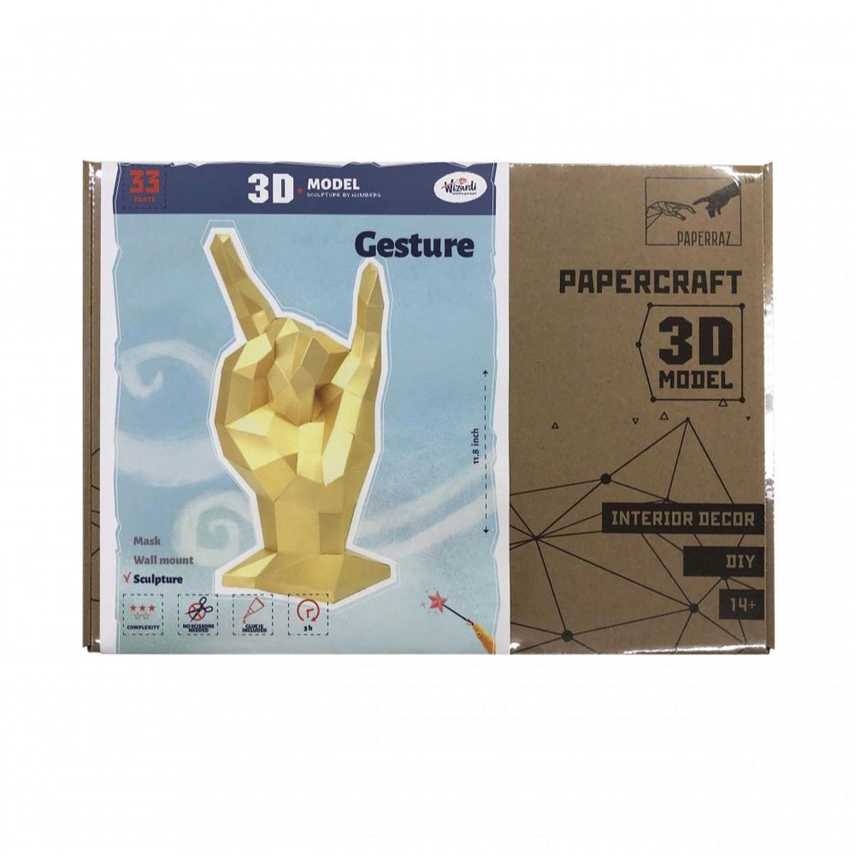 3D Papercraft Kit Hand (goud) | bol.com