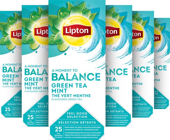 Lipton Feel Good Selection Groene Thee Munt - 6 x 25 zakjes ...