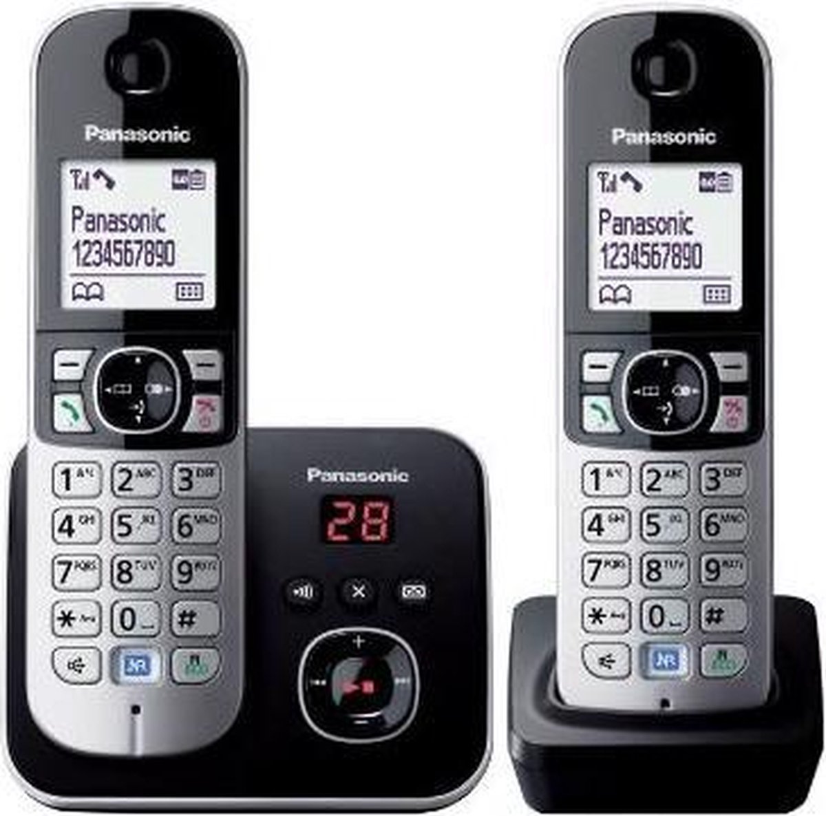 Panasonic KX TG6822 Duo DECT Telefoon Antwoordapparaat Zwart