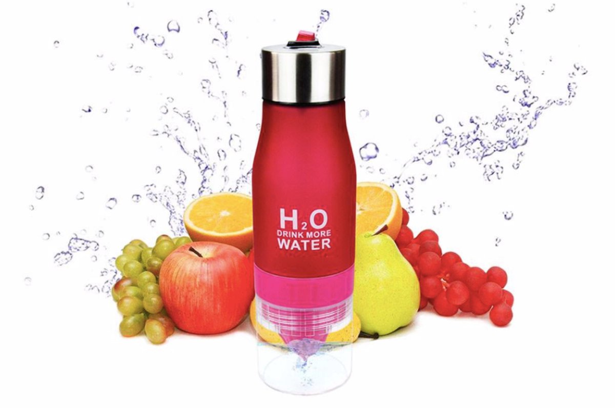 H2O Drink More - Waterfles Fruit Infuser - Drinkfles Fruitfilter ...