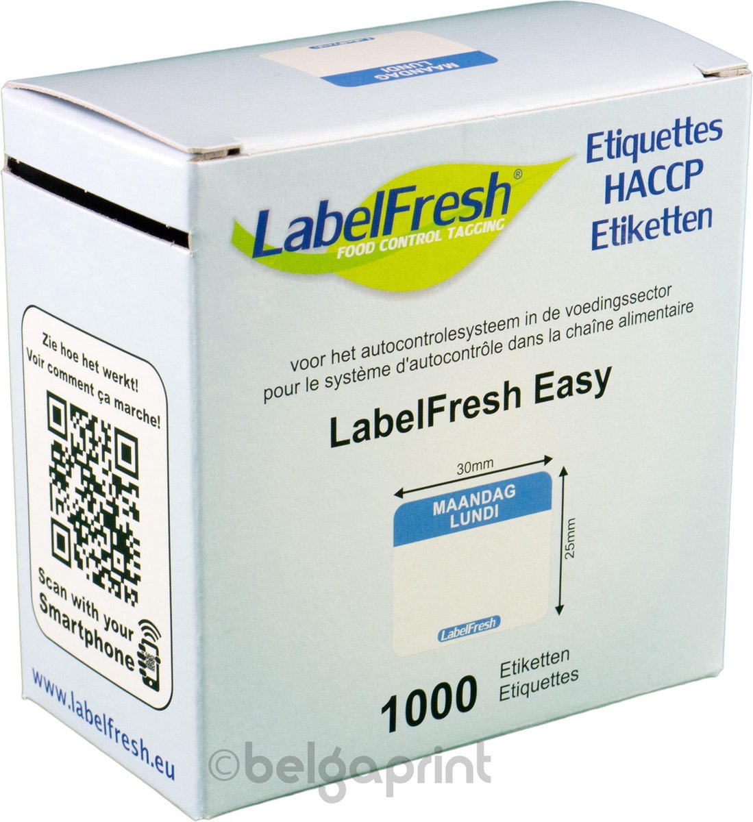 1000 LabelFresh Easy - 30x25 mm - maandag-lundi - HACCP etiketten ...