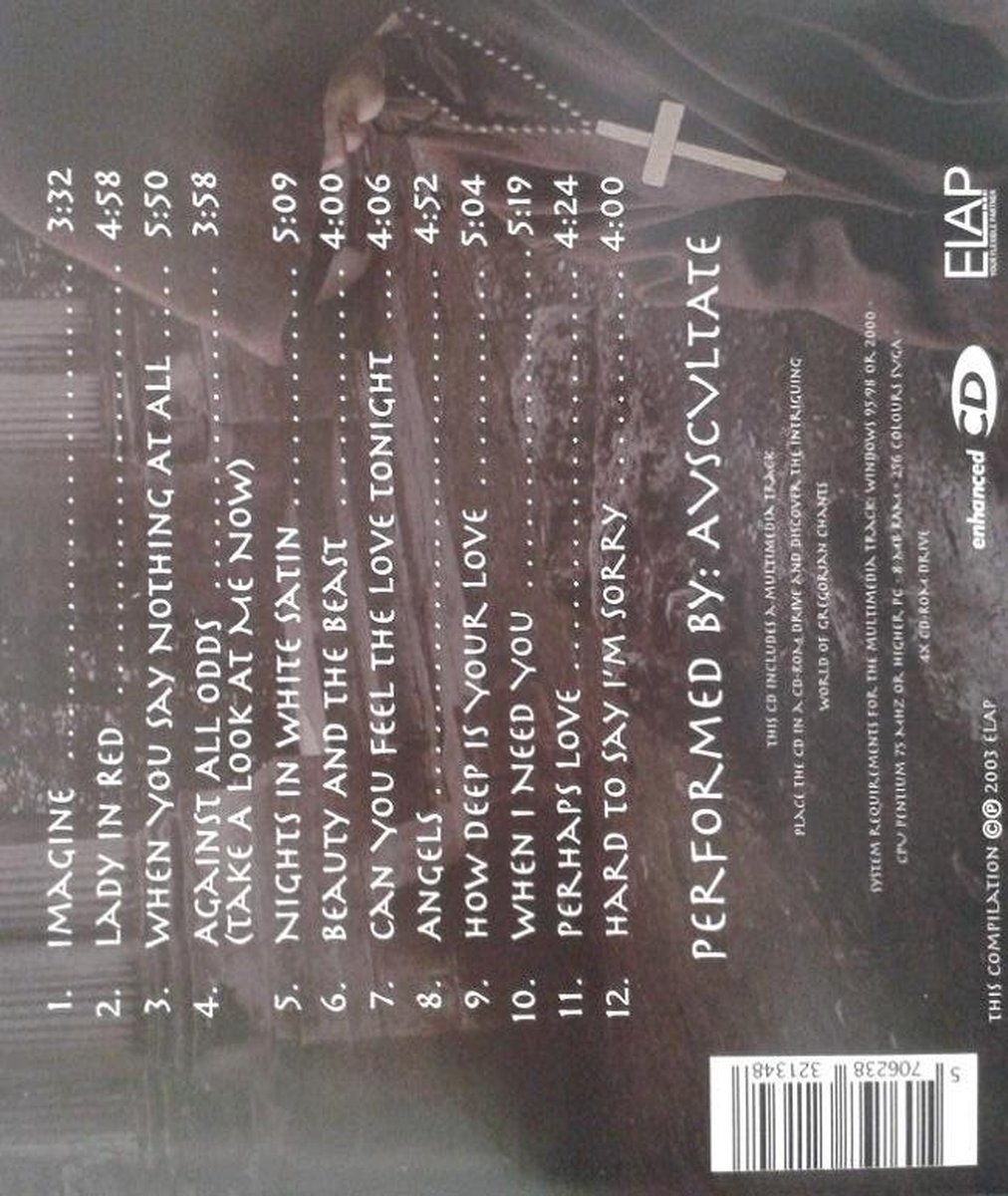 1-CD AVSCVLTATE - GREGORIAN CHANTS: LOVE SONGS, Avscvltate | CD (album) | Muziek | bol.com