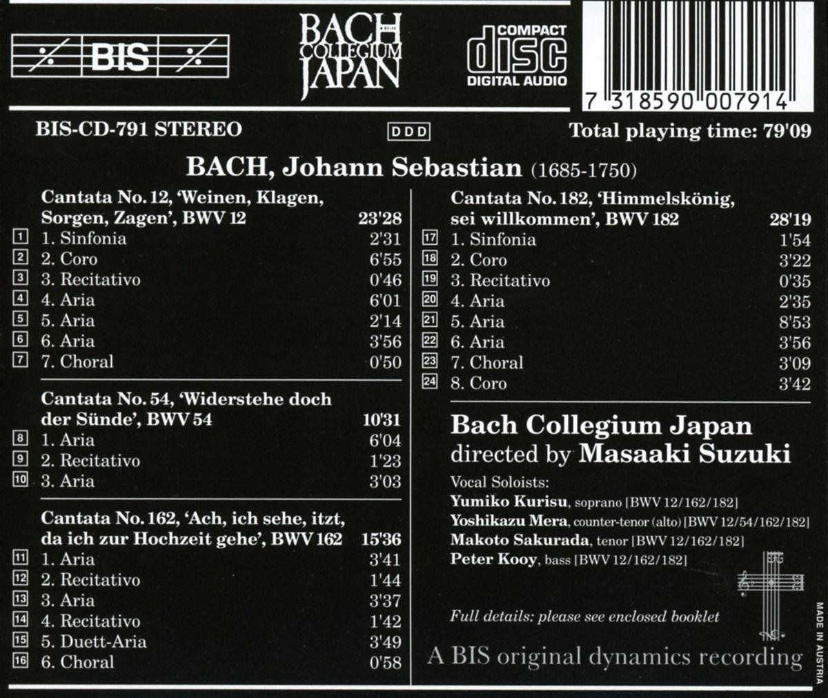 Bach: Cantatas Vol 3 / Suzuki, Bach Collegium Japan, Peter Kooy | CD ...