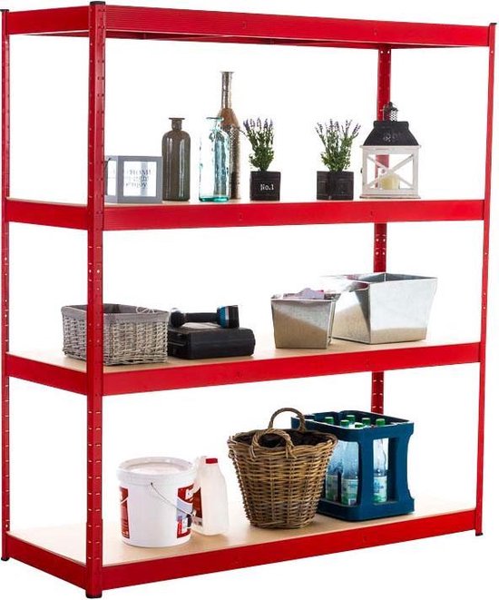 Opbergrek - Metaal - Thuisgebruik - Werkzaamheden - 160x60x180 - Rood | bol