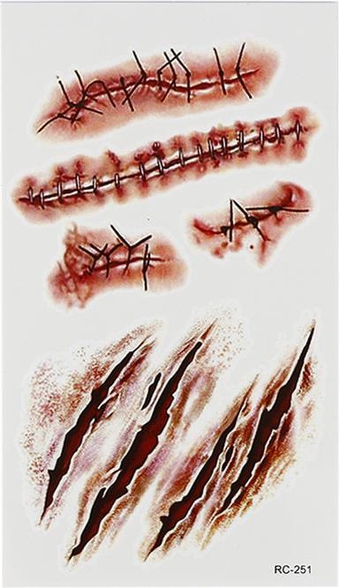 Halloween litteken tattoo/tatoeage 2 stuks | bol.com