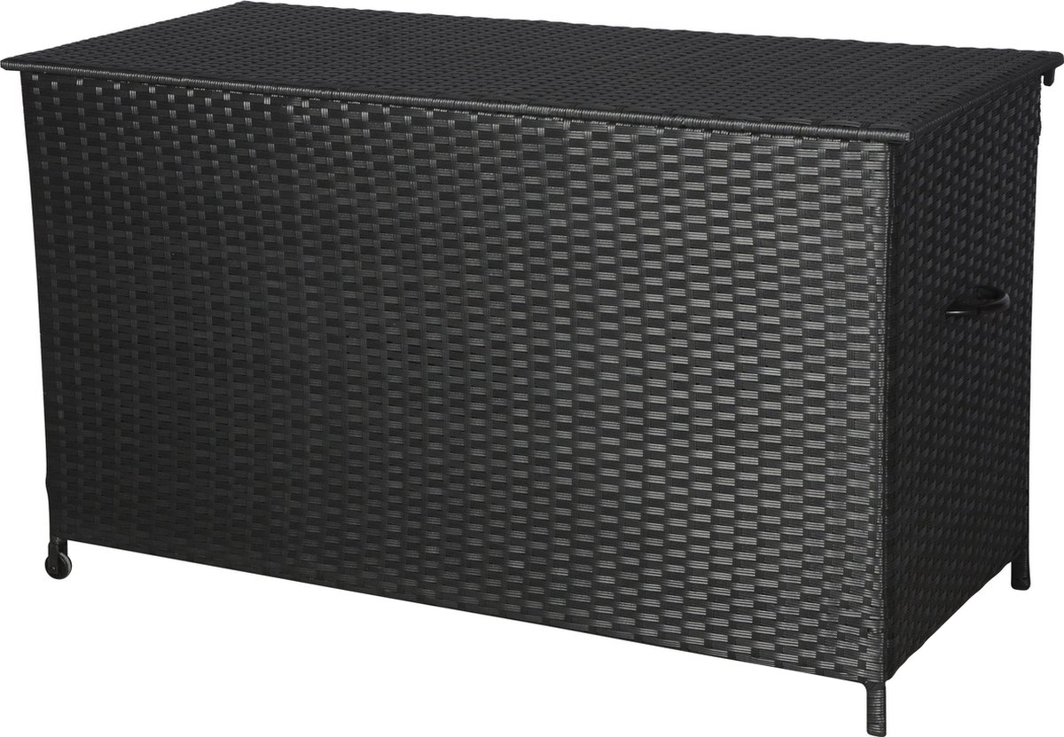 Lamar tuintoebehor kussen opbergbox met wielen zwart. | bol