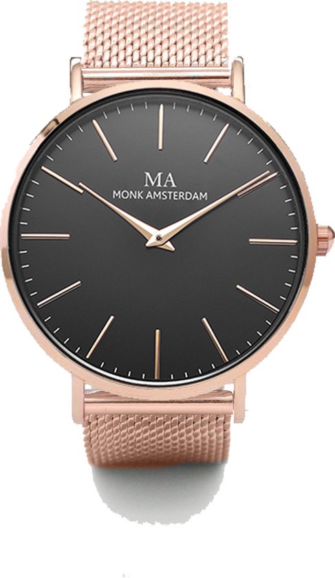 Amstel Rose Goud /Zwart met Rose gouden Mesh band | bol.com
