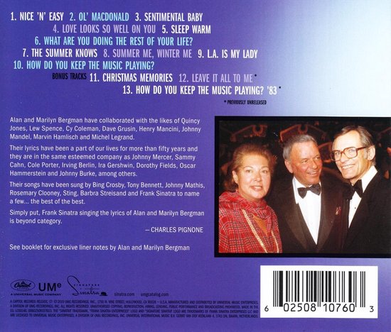 Sinatra Sings Alan & Marilyn Bergman, Frank Sinatra | CD (album) | Muziek | bol.com