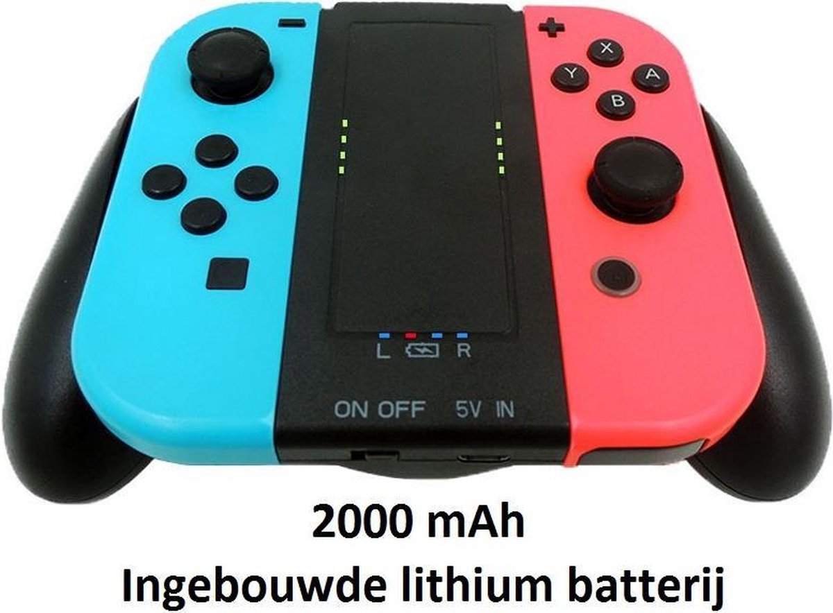 Joy-Con Oplader Charging Grip met 2000 mAh Accu voor Nintendo Switch ...