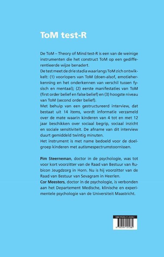 Tom test-R - Set: Handleiding (met CD-rom) + Werkboek/Testplaten (in ...