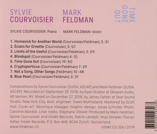 Sylvie Courvoisier & Mark Feldman - Time Gone Out (CD), Sylvie Courvoisier & Mark... | bol