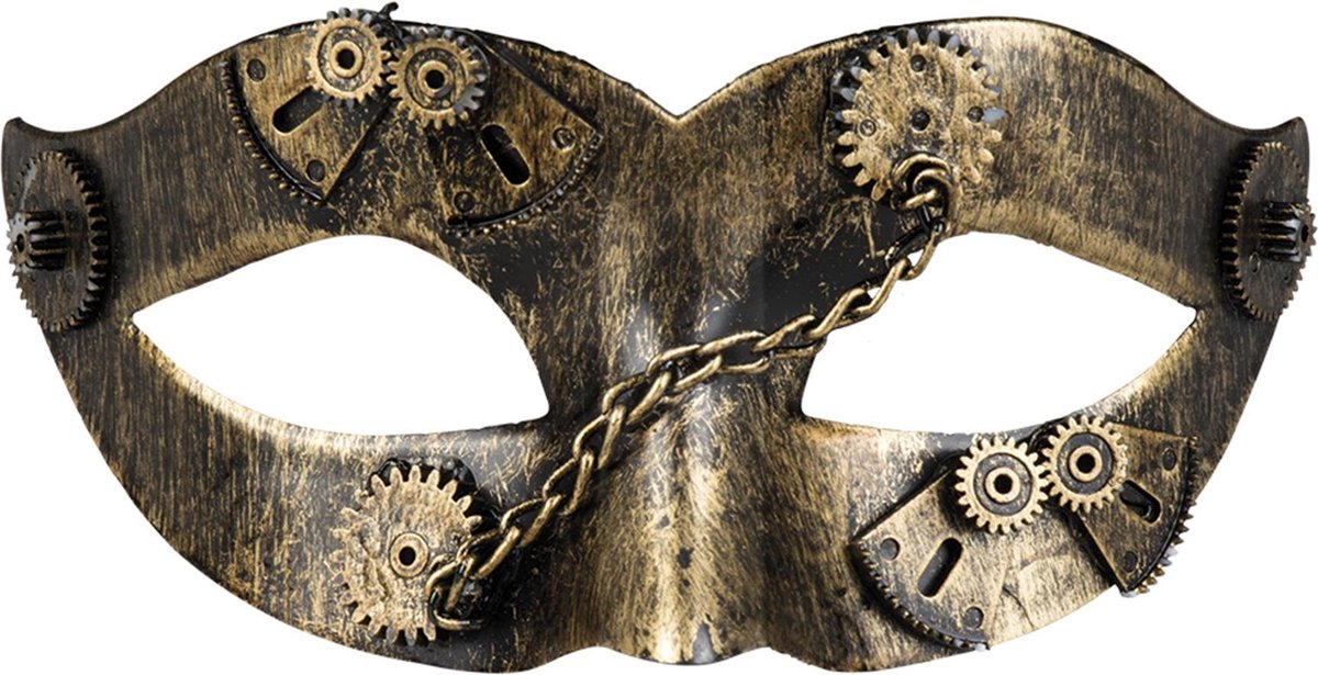 Boland - Steampunk masker met goudkleurige tandwielen voor vrouwen ...