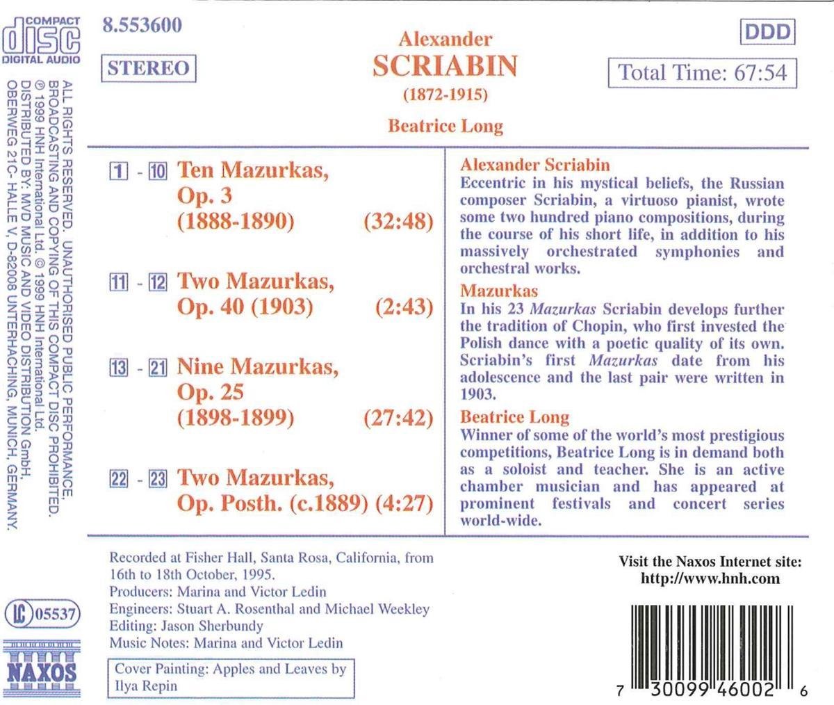 Beatrice Long - Mazurkas (Complete) (CD), Beatrice Long | Muziek | bol.com