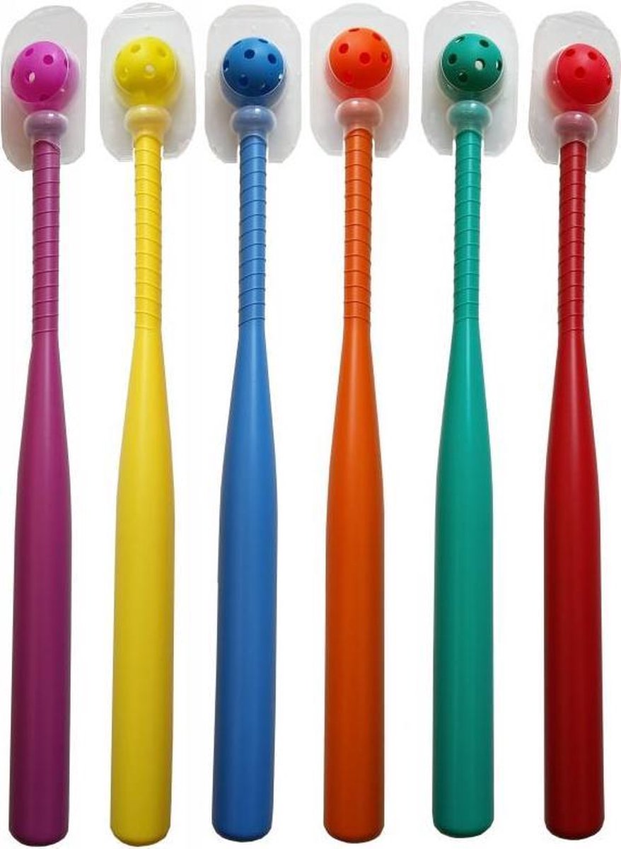 Set van 6 x Honkbal Softbal Starter Knuppels Baseball Bat Kunststof ...