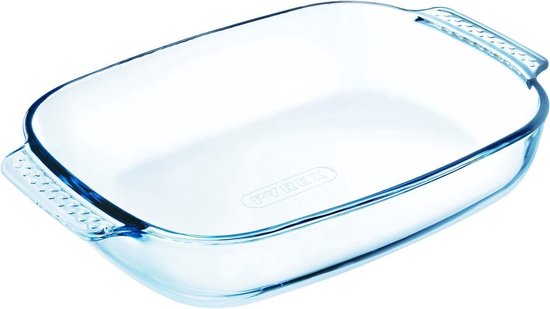 Pyrex Rechthoekige Ovenschaal met grepen - Borosilicaatlas - 39 x 25 cm ...