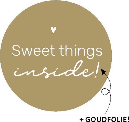 Stickers | Sweet things inside | 10 stuks | Goud - wit | Sweet Table ...