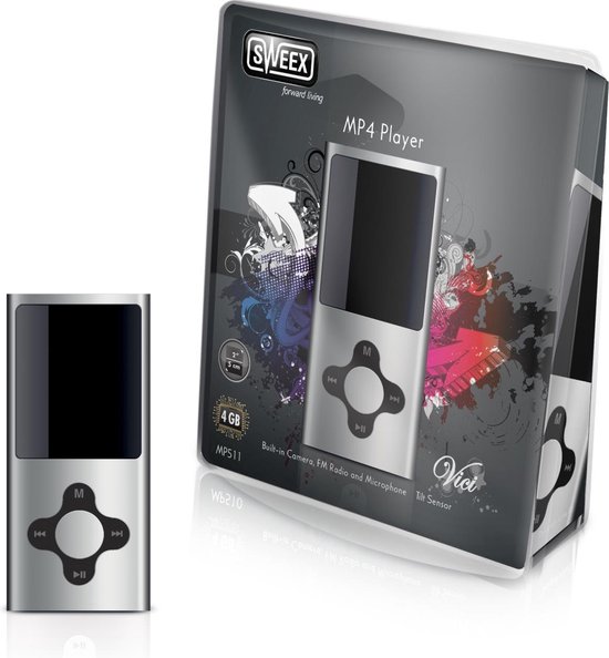 Sweex Vici - MP4 speler - 4 GB - Zilver | bol.com