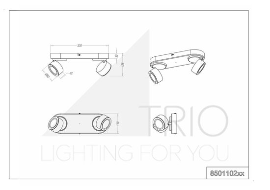 Spot Trio Leuchten Sancho - Zwart | bol.com