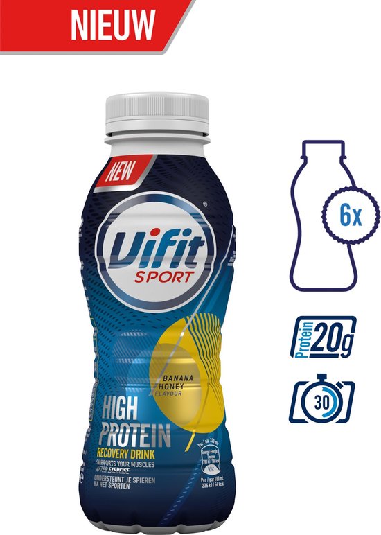 Vifit Sport Proteine Drank - Banaan Honing - 6 x330ml | bol