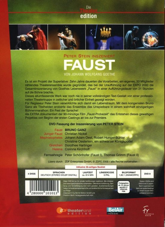 Peter Stein - Von Goethe: Faust I & II (4 DVD), Peter Stein | Muziek | bol