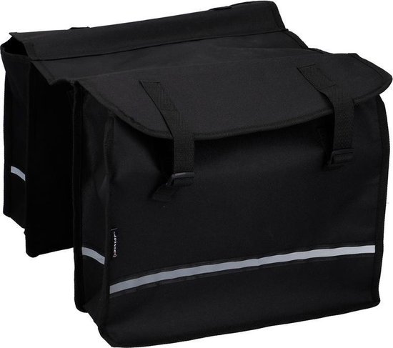 Dubbele fietstas zwart - 15 liter - 12 x 30 x 36 cm - fietstassen | bol
