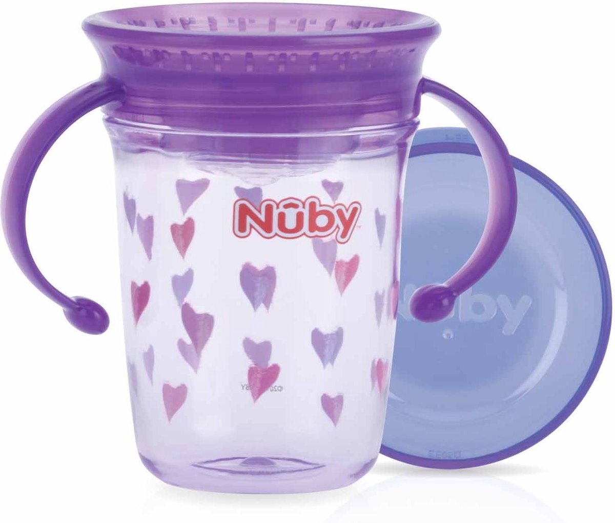 Nûby - Drinkbeker - 360° Wonder cup uit Tritan™ met Handvatten - Paars ...