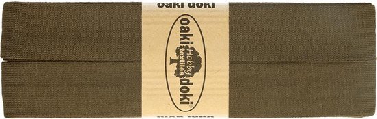 OAKI DOKI TRICOT DE LUXE JERSEY BIAISBAND GROEN BRUIN 20MM X 3METER ...