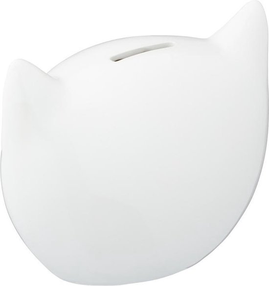 Witte spaarpot kattenhoofd 15 cm | bol.com