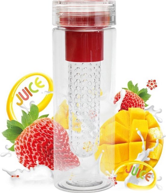 Rode Fruit Infuser Waterfles met fruit filter 780 ML | bol