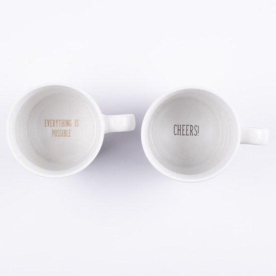 Dresz Mok Set van 2 mokken - Print binnen-/buitenkant - 350ml | bol.com