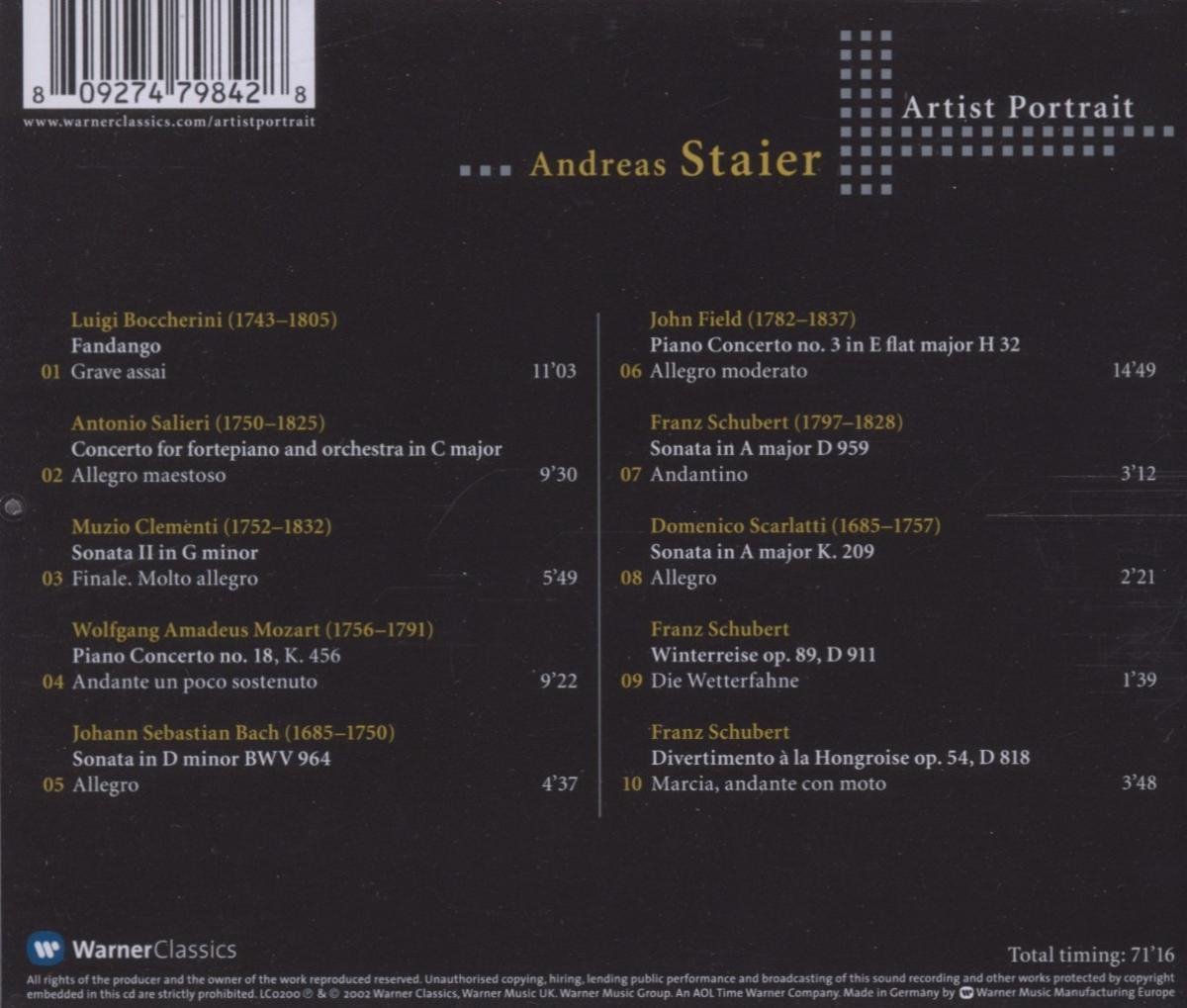 Artist Portrait Series, Andreas Staier | CD (album) | Muziek | bol.com