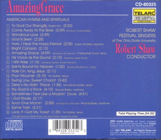 Amazing Grace - American Hymns & Spirituals / Robert Shaw, Robert Shaw ...