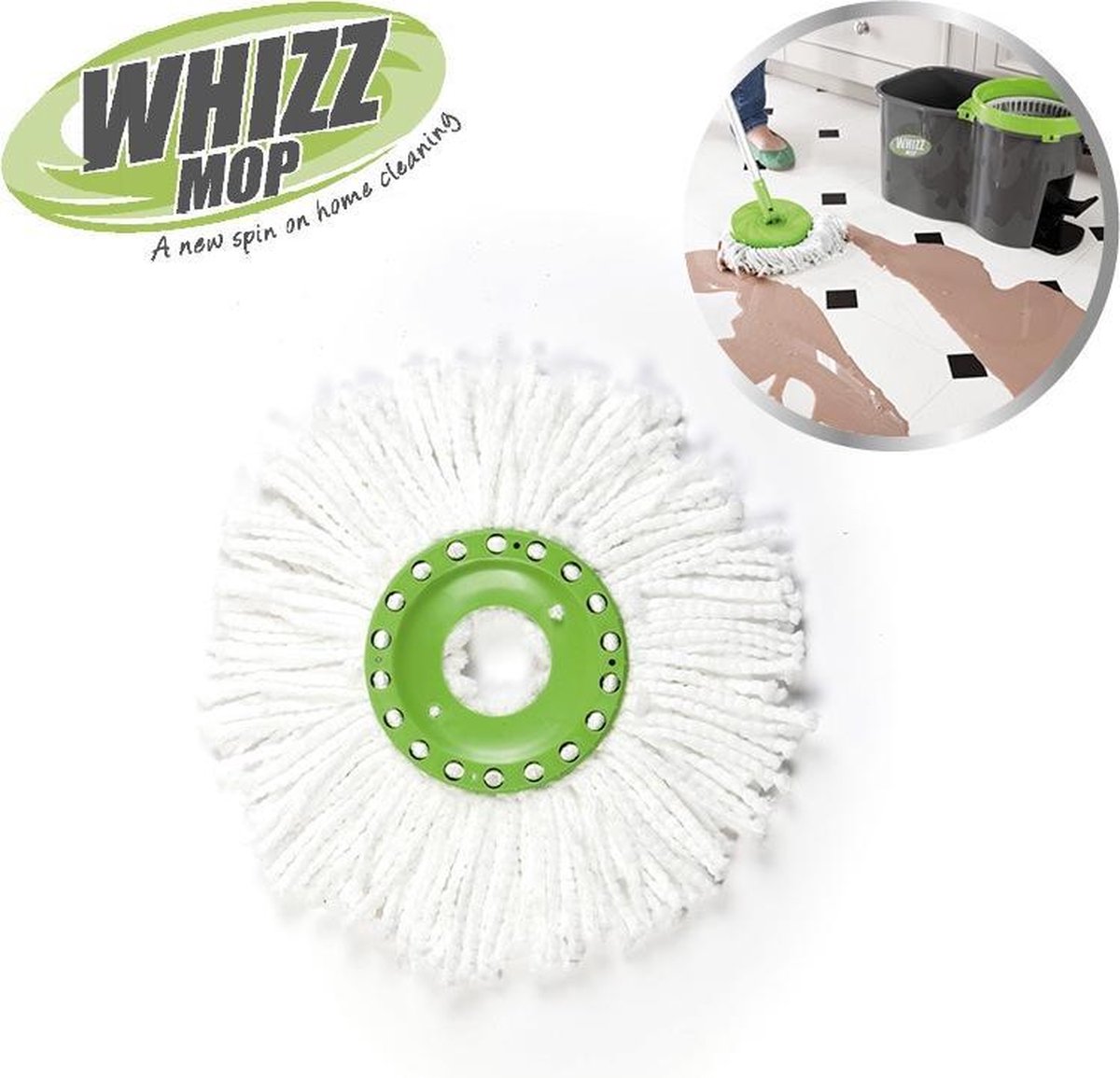 Whizz Mop Losse mop Dweil - diameter 15cm | bol.com