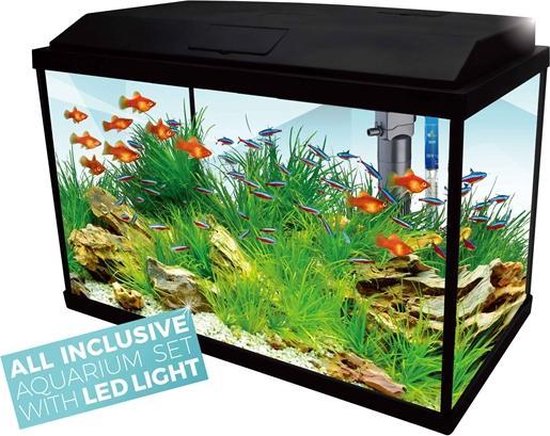 HS Aqua Aquarium Platy 60 60x30x30 cm zwart | bol