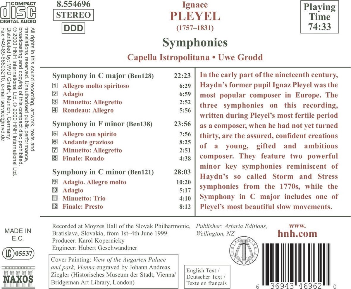 Capella Istropolitana, Uwe Grodd - Pleyel: Symphonies (CD), Capella ...