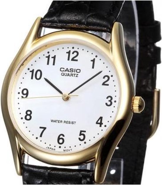 Casio horloge MTP-1094Q-7B1-32mm-leer zwart | bol.com