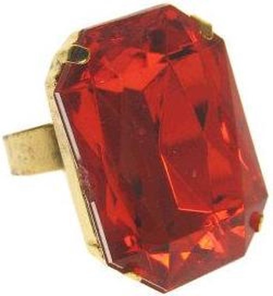 Sinterklaas ring rechthoekig rode steen | bol