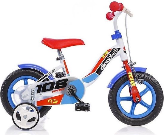Dino 108 Sport - Kinderfiets 10 Inch - van 1-3 Jaar - met Zijwieltjes ...