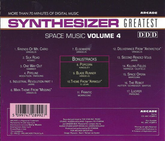 Synthesizer Greatest 4 (Arcade Italy), Ed Starink | Muziek | bol