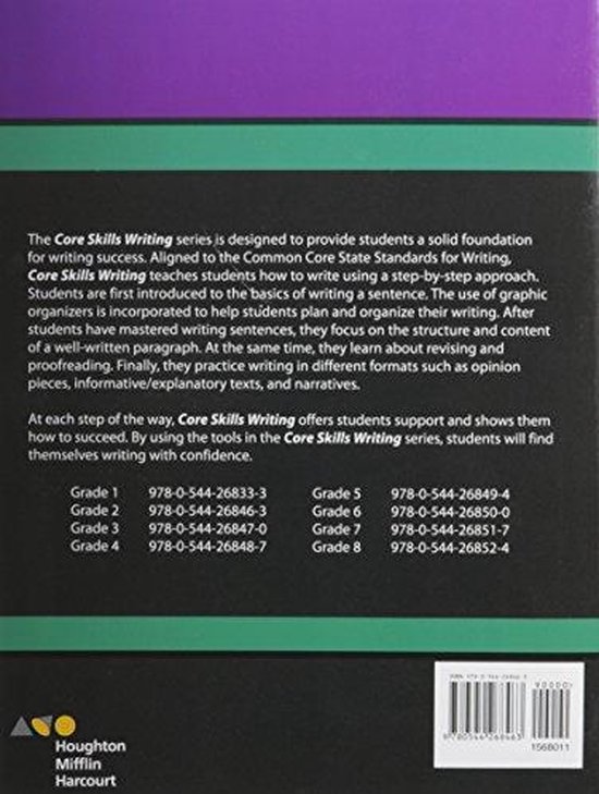 Core Skills Writing Workbook Grade 2 | 9780544268463 | Houghton Mifflin Harcourt | Boeken | bol