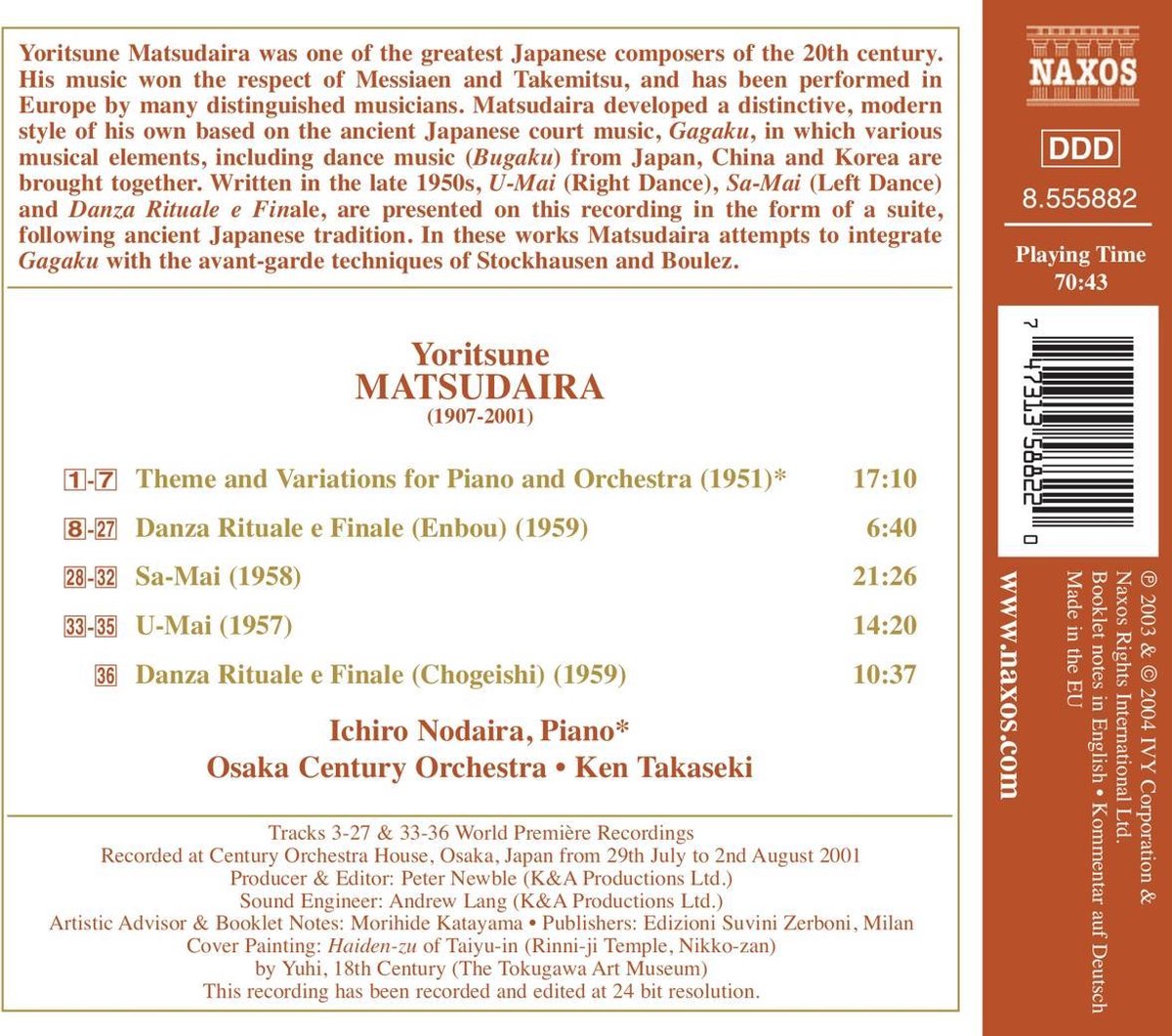 Ichiro Nodaira, Century Orchestra Osaka, Ken Takaseki - Matsudaira ...