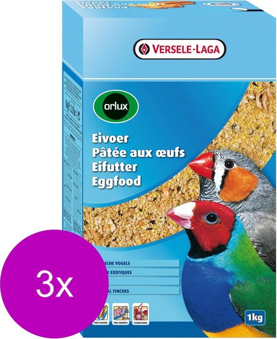 Versele-Laga Orlux Eivoer Droog Tropische Vogels - Vogelvoer - 3 x 1 kg | bol