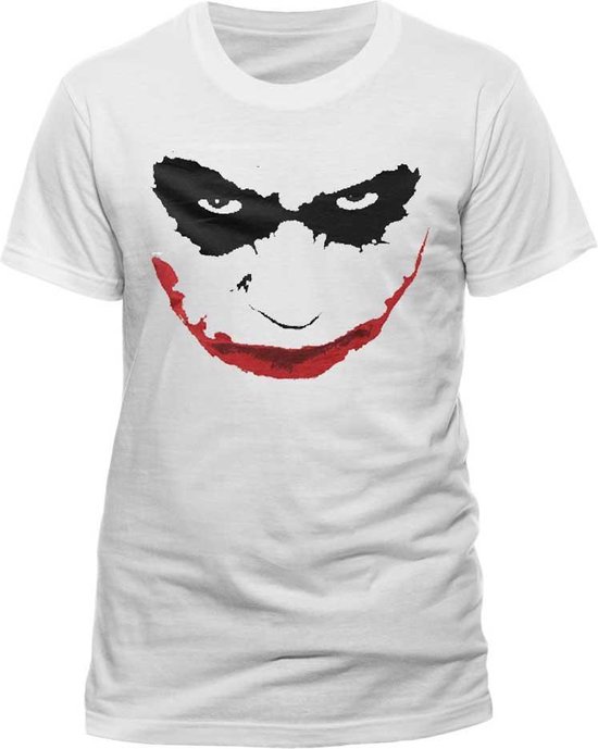 Batman The Dark Knight - Joker Smile Outline heren unisex T-shirt wit ...