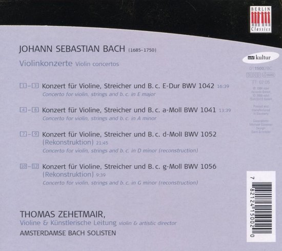 Bach Violin Concertos, J.S. Bach | CD (album) | Muziek | bol.com